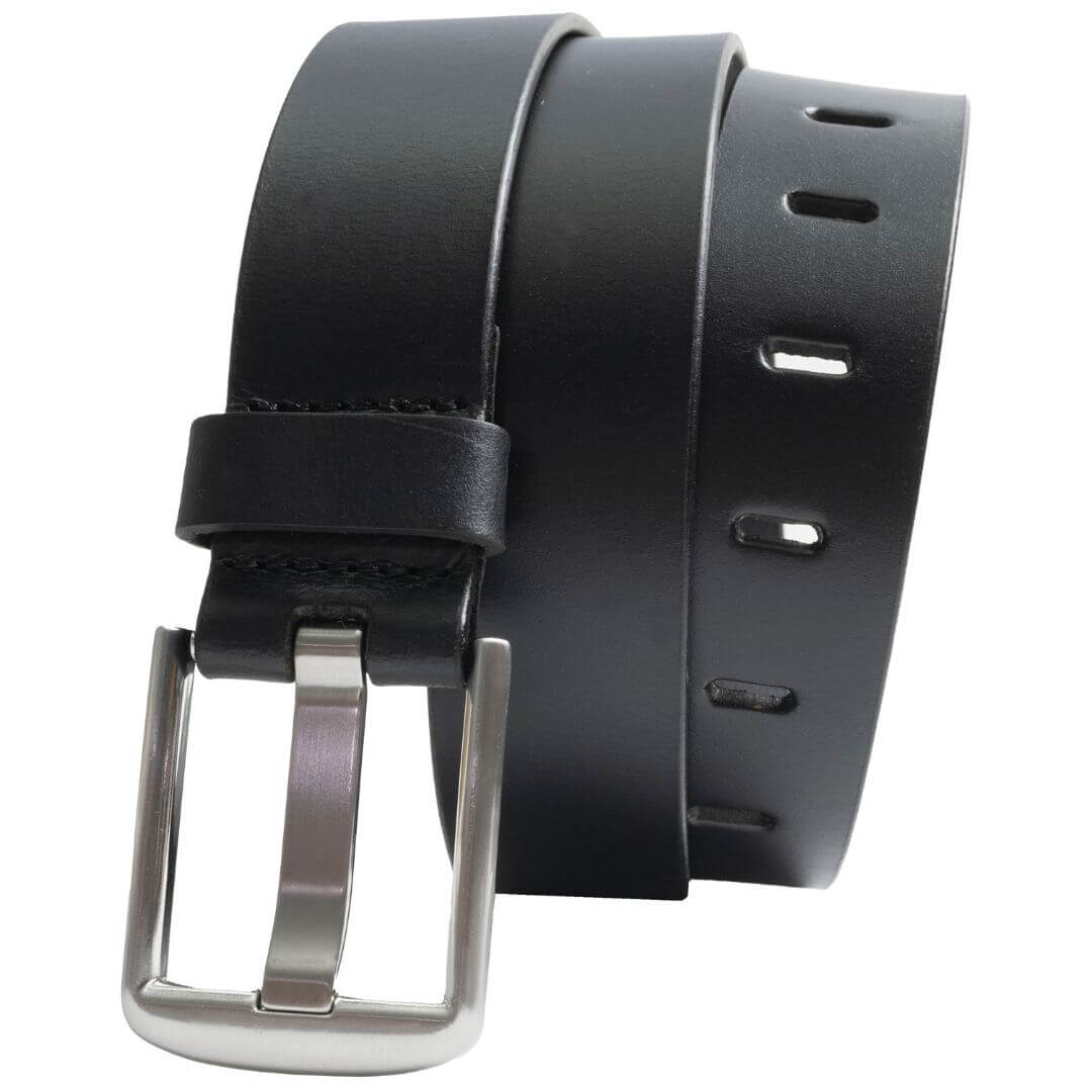 Black Wide Pin Belt | Black Belt with Real Leather | Nickel-Free ...